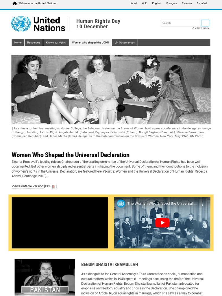BEGUM SHAISTA IKRAMULLAH - Women Who Shaped The Universal Declaration ...