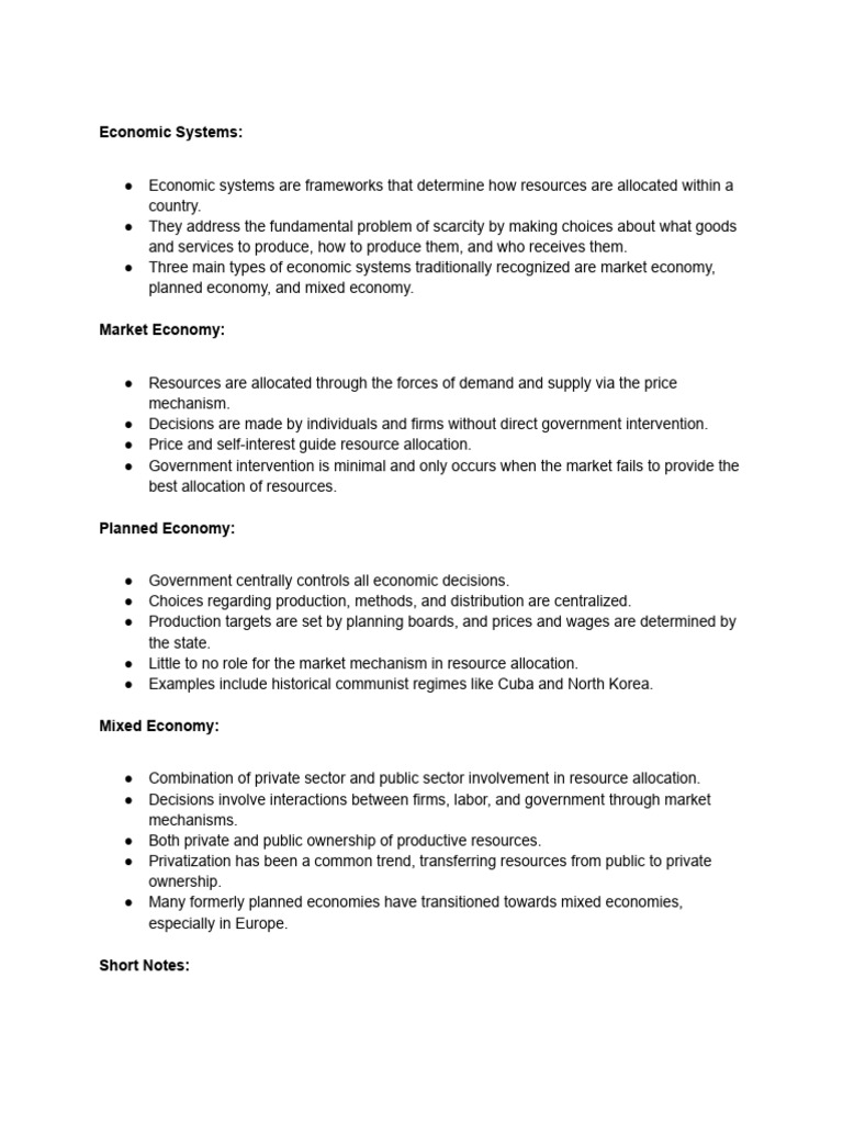 Resource allocation notes | PDF | Economic System | Market (Economics)