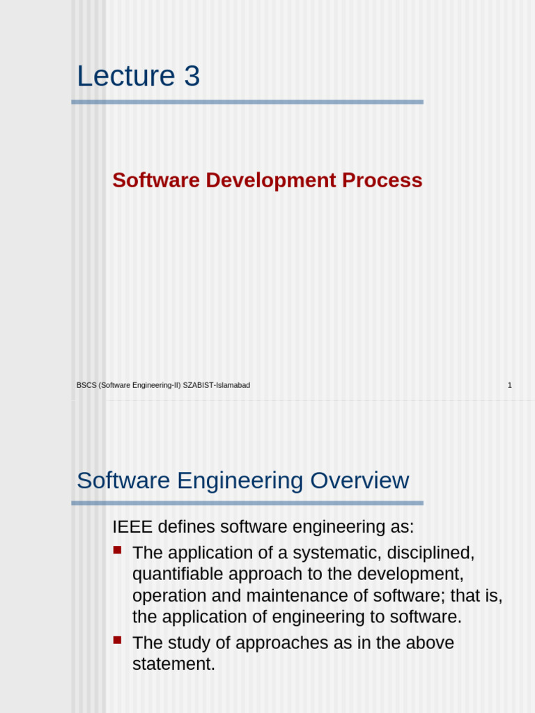 Lecture 3 Software Development Process | PDF | Scrum (Software Development) | Agile Software ...