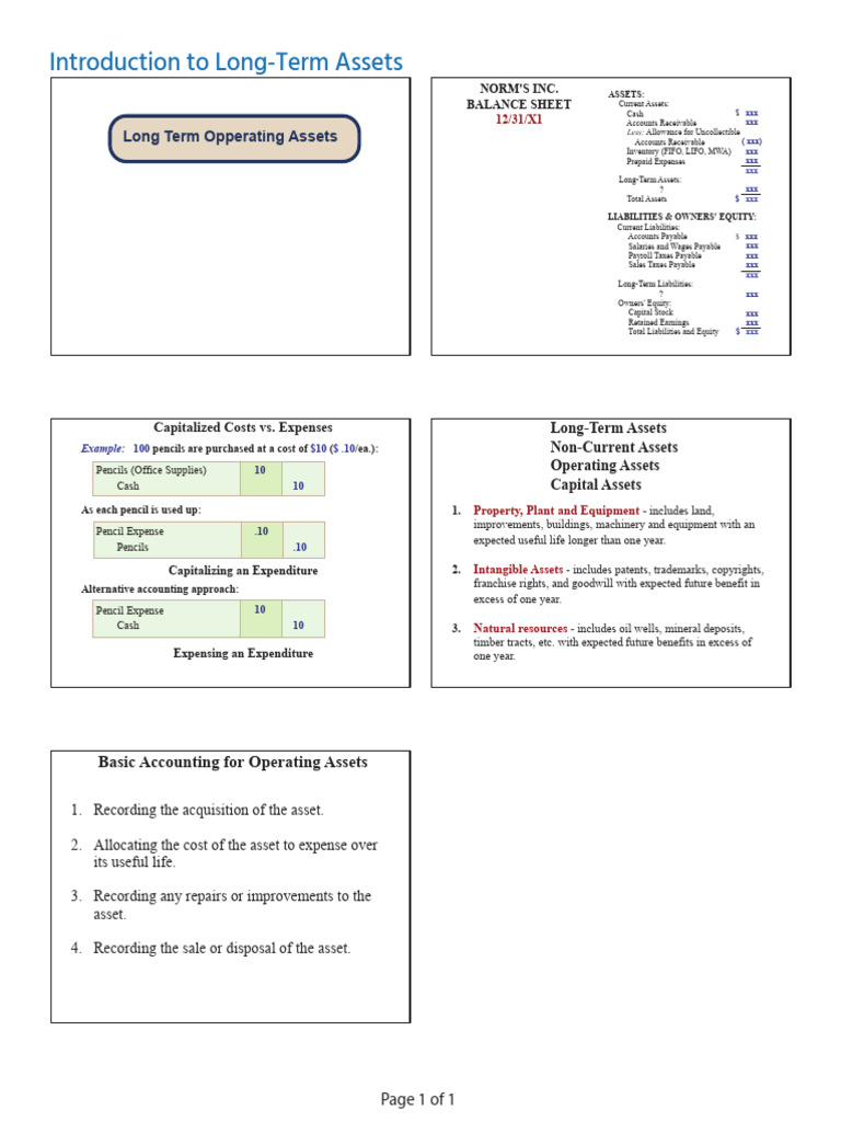 L8_Long-Term+Operating+Assets | PDF | Book Value | Depreciation