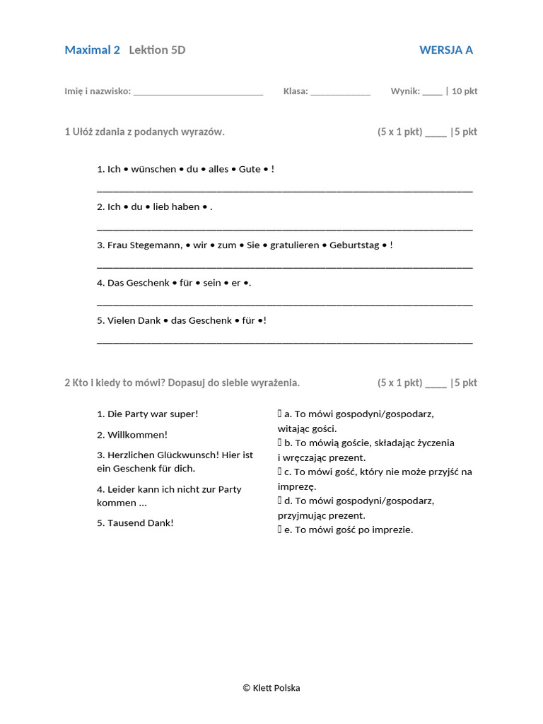 Maximal 2 Lektion 5D | PDF