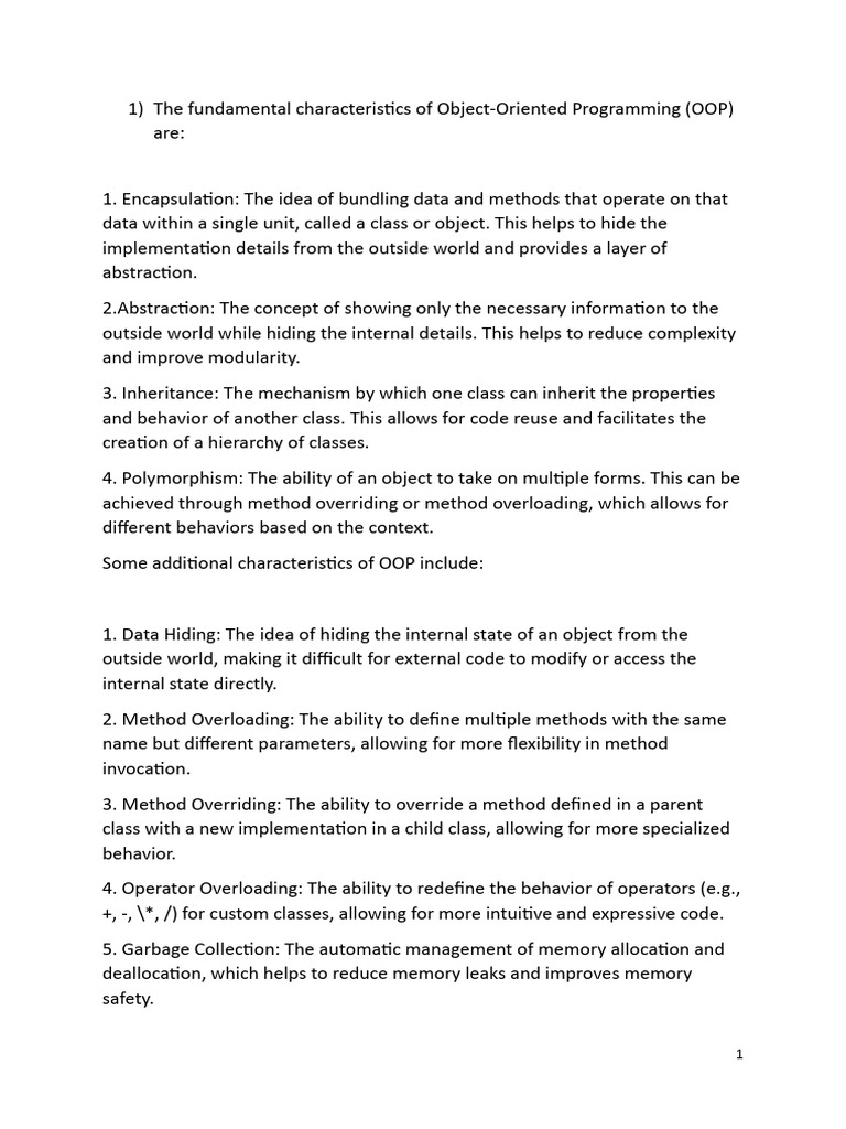 C++ notes | PDF | Method (Computer Programming) | Class (Computer ...