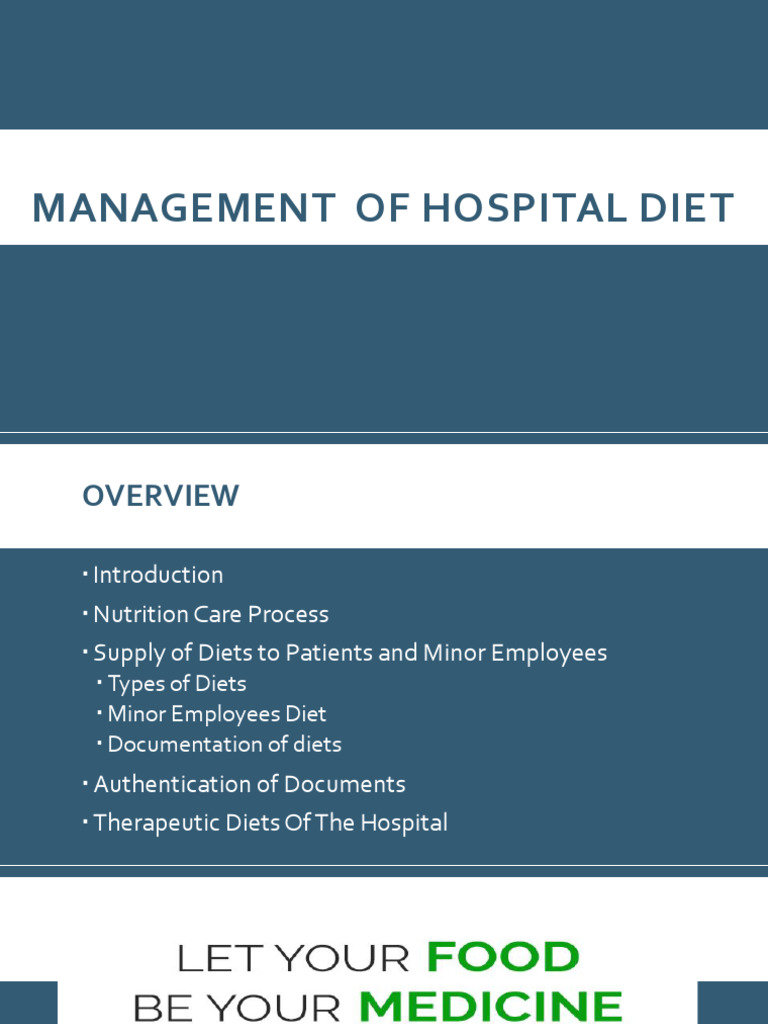 Management of Hospital Diet Final | PDF | Foods | Carbohydrates
