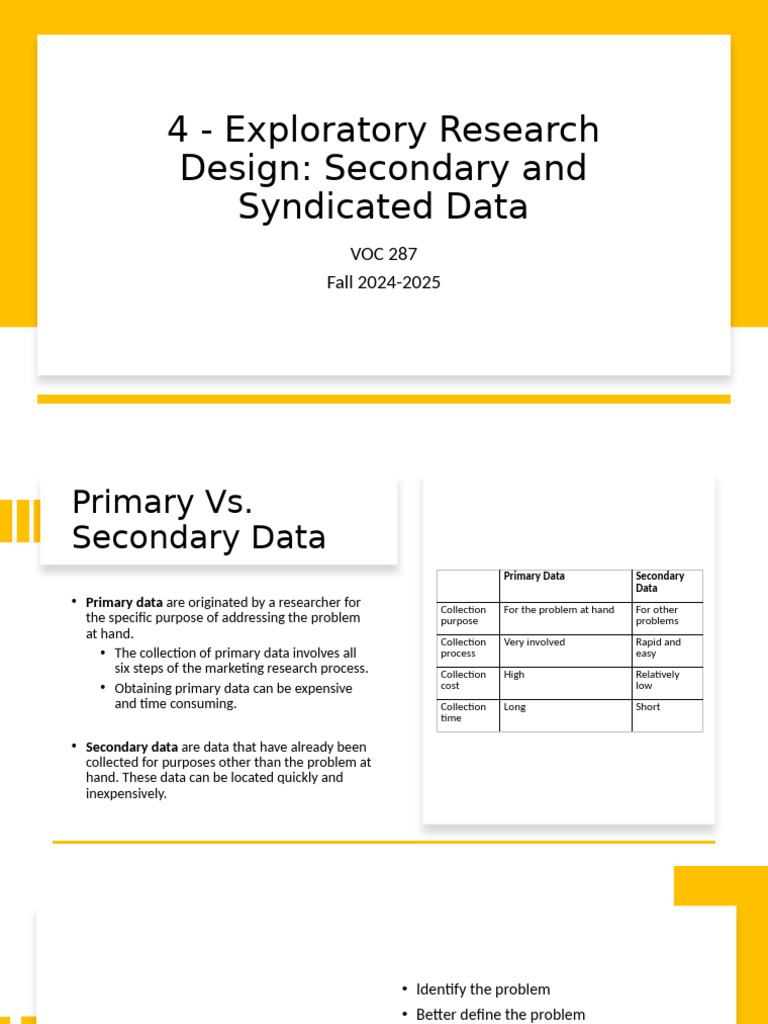 4 - Secondary and Syndicated Data | PDF | Marketing Research | Data