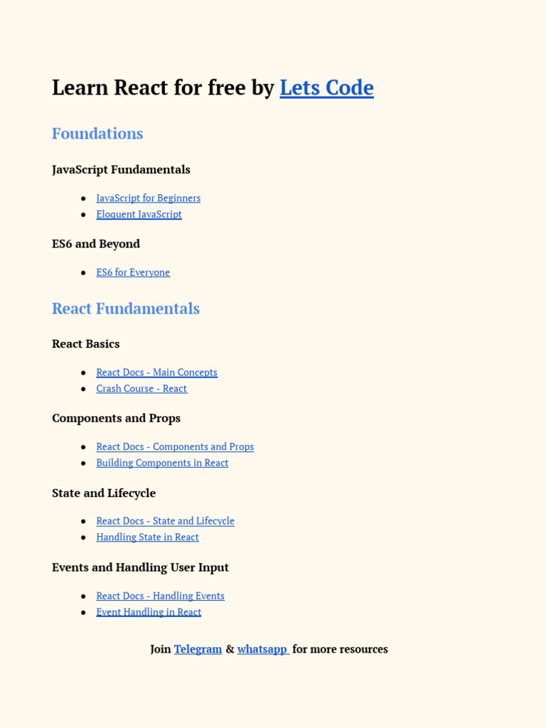 Learn React For Free By Lets Code Pdf 4529