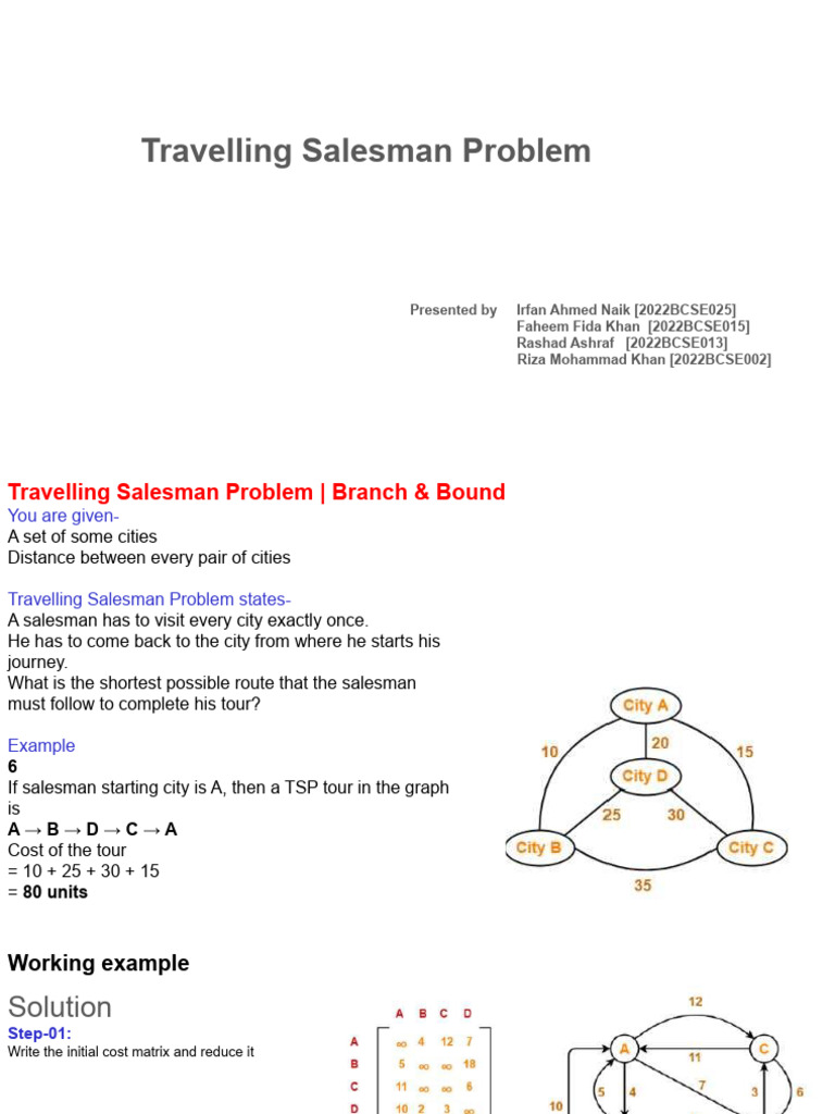 TSP Solution for CS Students | PDF | Time Complexity | Mathematical Concepts