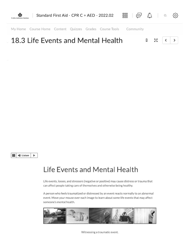 18.3 Life Events and Mental Health - 1 | PDF
