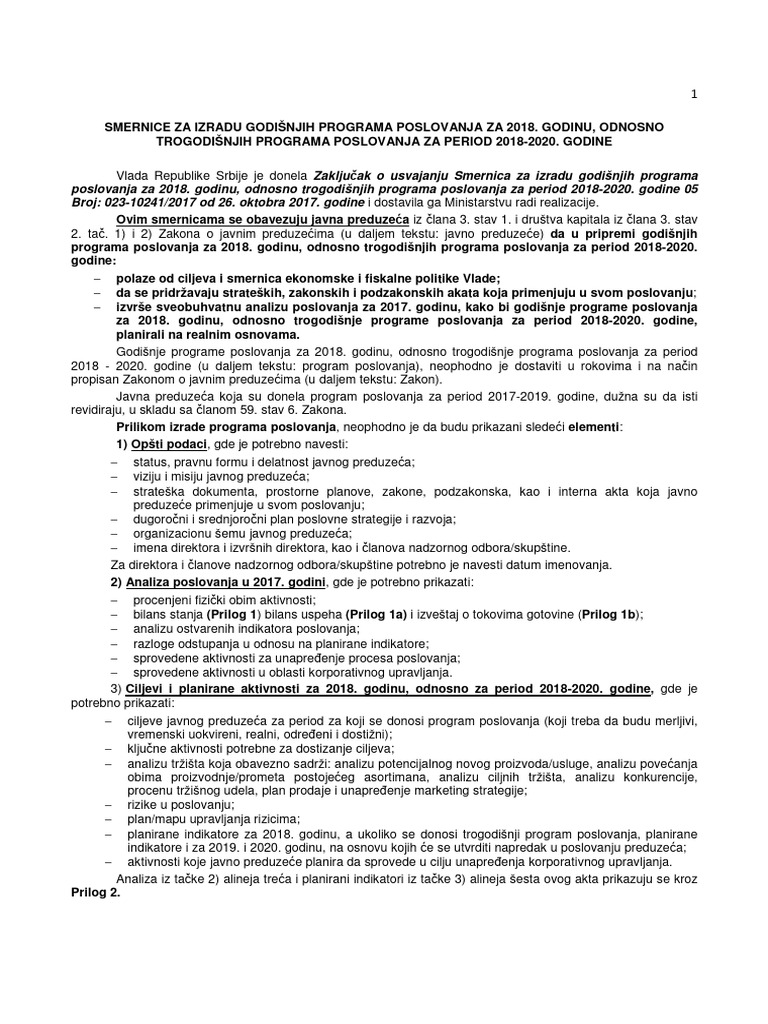 Smernice o Izradi Programa | PDF