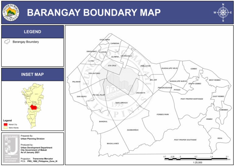 Makati Barangay Boundary Map | PDF