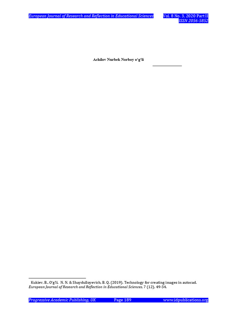 Full Paper THE USE AND IMPORTANCE OF THE THREE DIMENSIONAL FEATURES OF ...