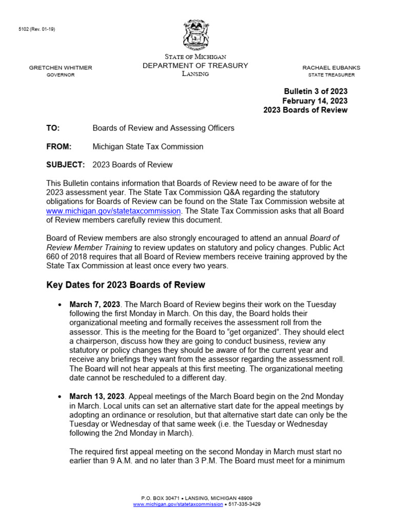 Bulletin 3 of 2023 - 2023 Boards of Review | PDF | Tax Exemption | Taxes
