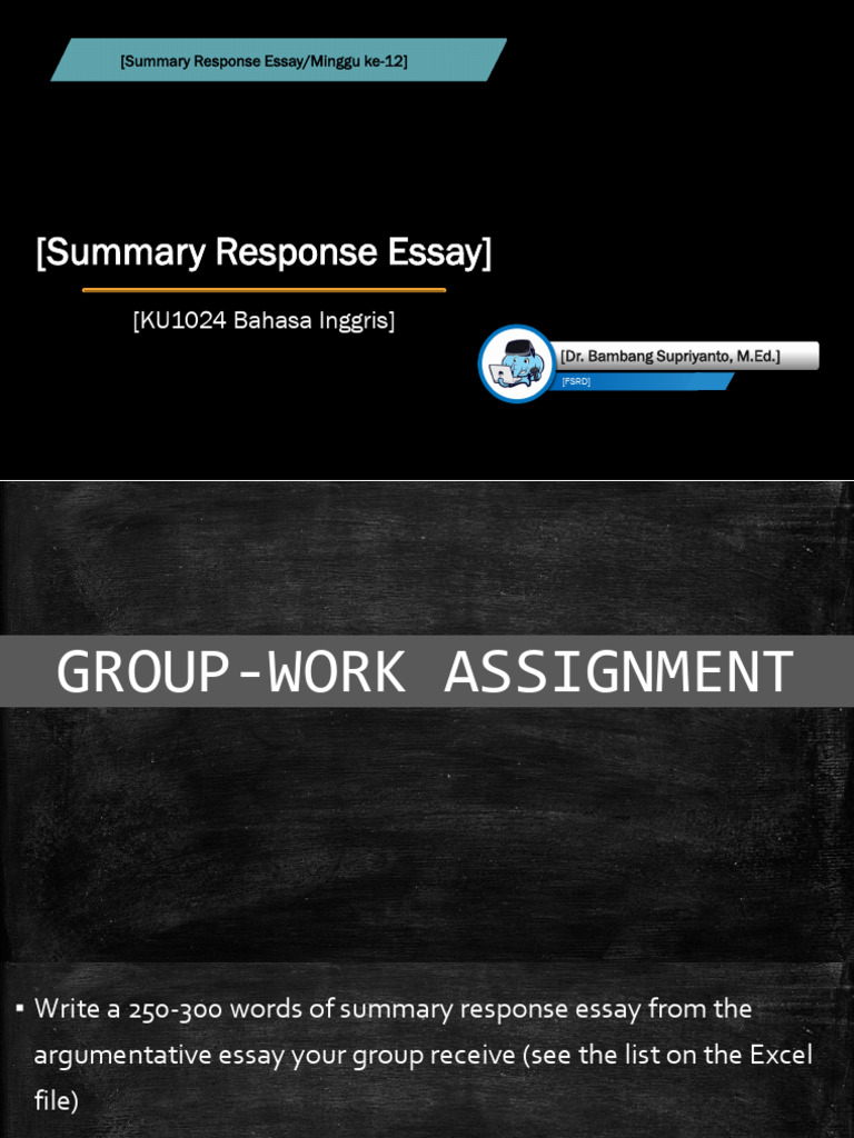 Summary Response Essay Group-Work Assignment | PDF | Technology & Engineering