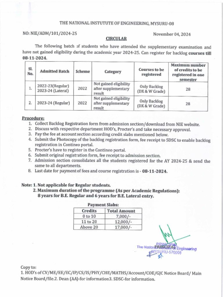 Backlog Circular and Application Form AY 2024 25pdf | PDF