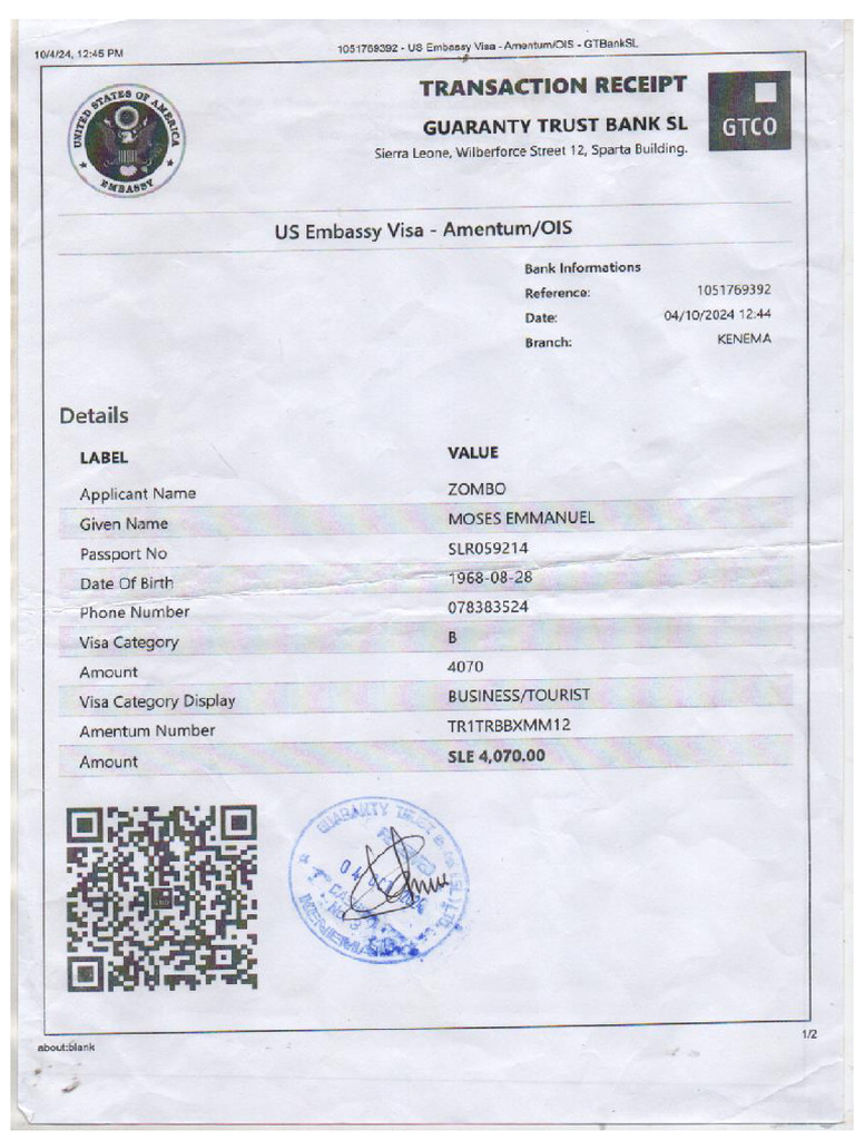 Transation Receipt | PDF