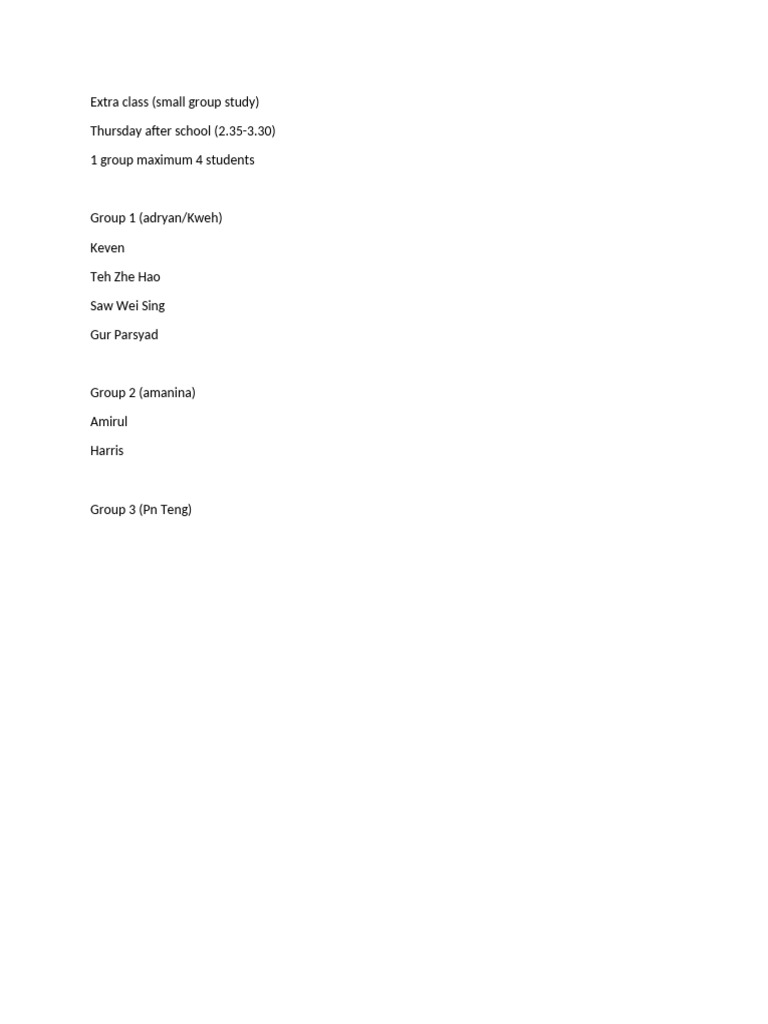 Extra Class For Weak Students | PDF