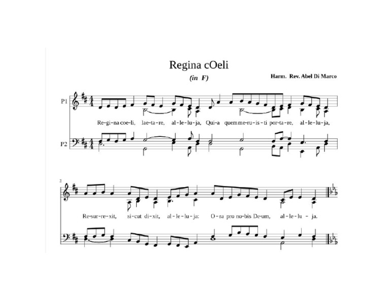 Regina Coeli Partitura Normal | PDF