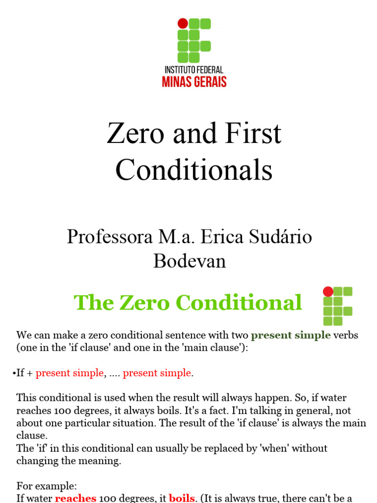 Zero and First Conditionals | PDF | Linguistic Morphology | Language Mechanics