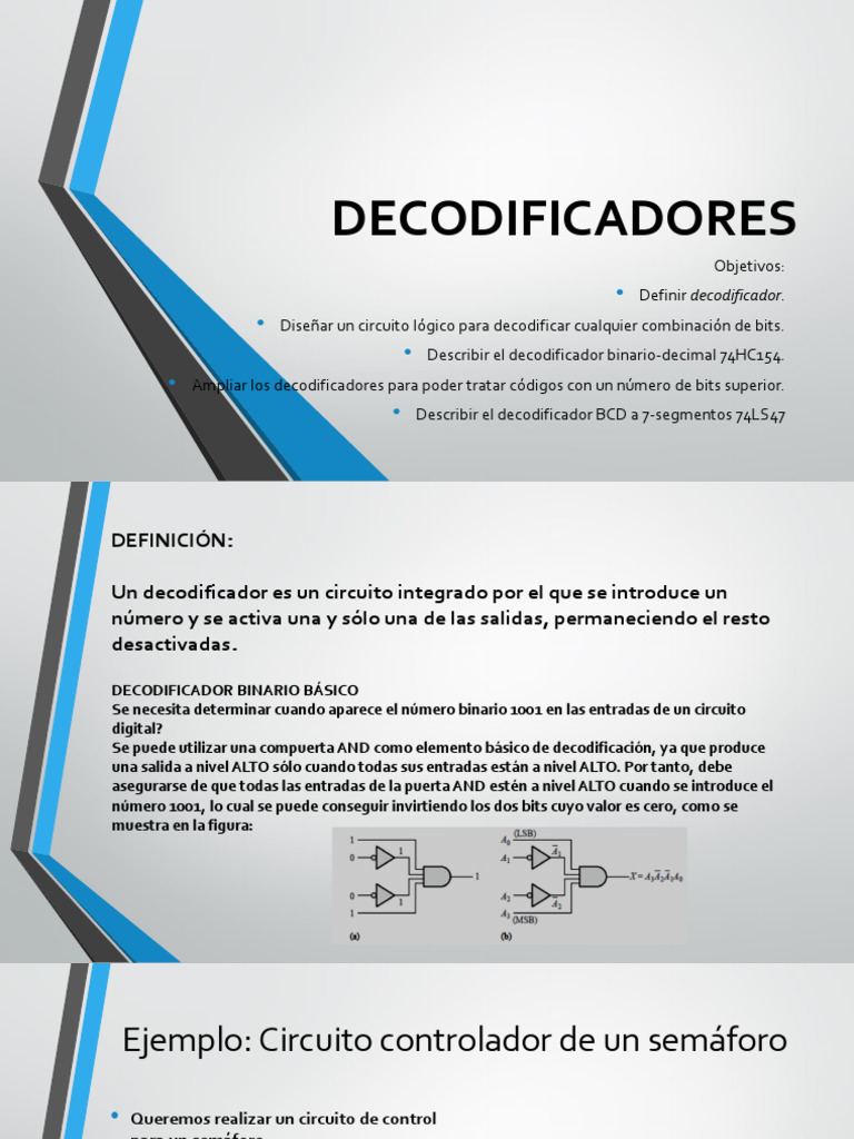 Definición y Tipos de Decodificadores | PDF | Semáforo | Red eléctrica