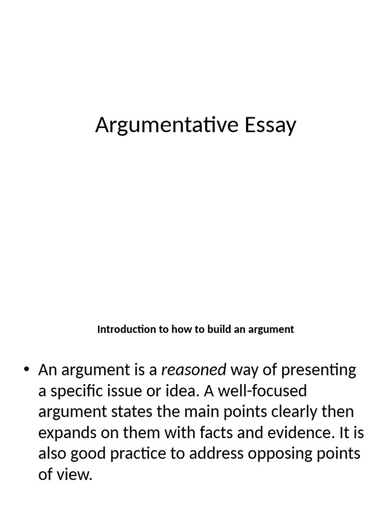 Argumentative Essay | PDF | Argument | Evidence