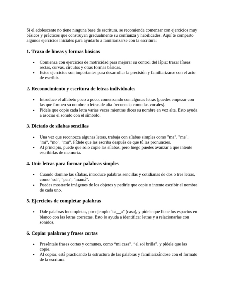 Ejercicios de Escritura para Primaria | PDF | Comprensión lectora ...