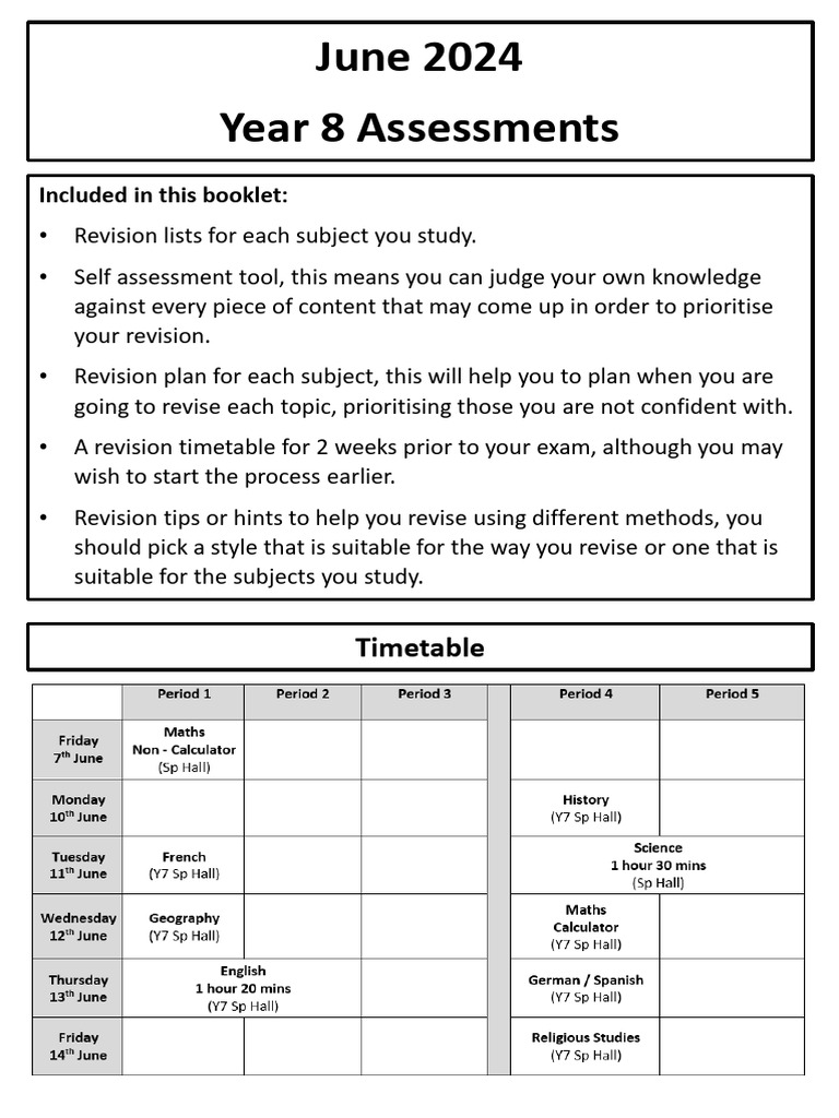 Year 8 Revision Guide 2024 | PDF | Verb | Geometry