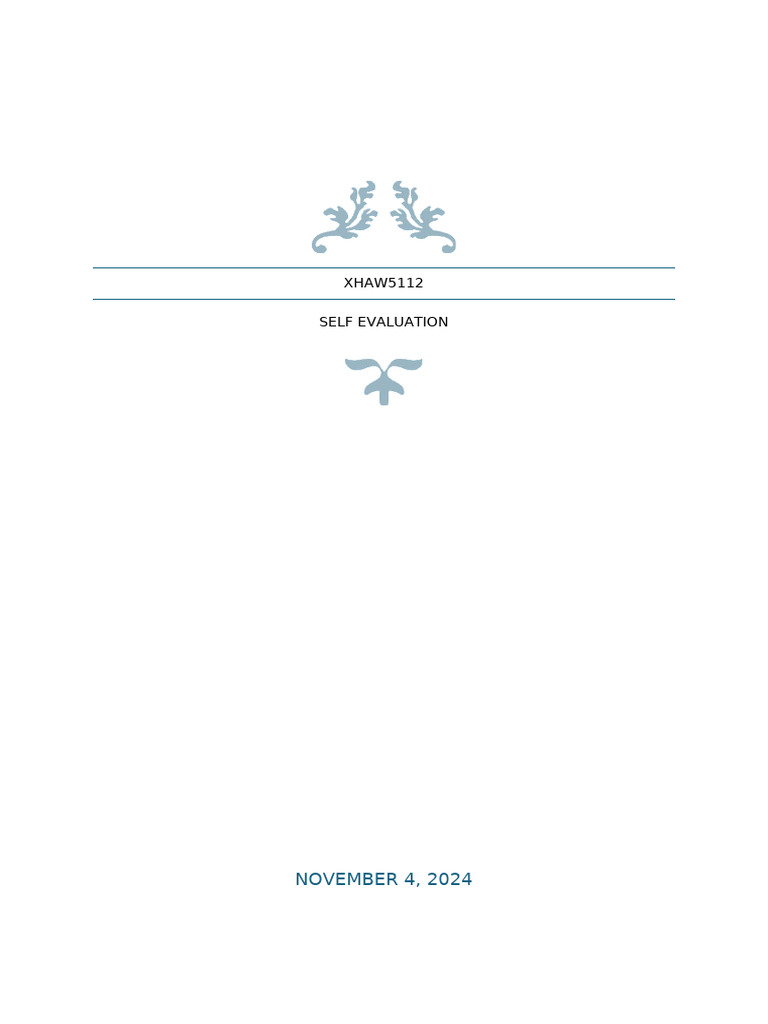 SELF EVALUATION | PDF | Communication | Human Communication