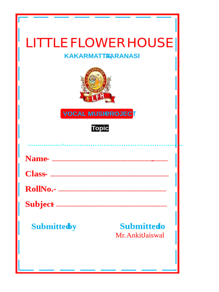 Vocal Music Project Cover Page For Kakarmatta | PDF | Home & Garden