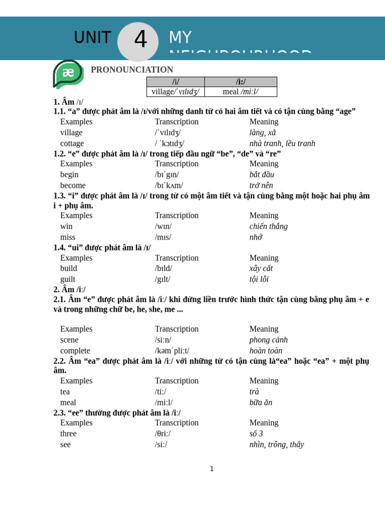 MY Neighbourhood: Pronounciation | PDF