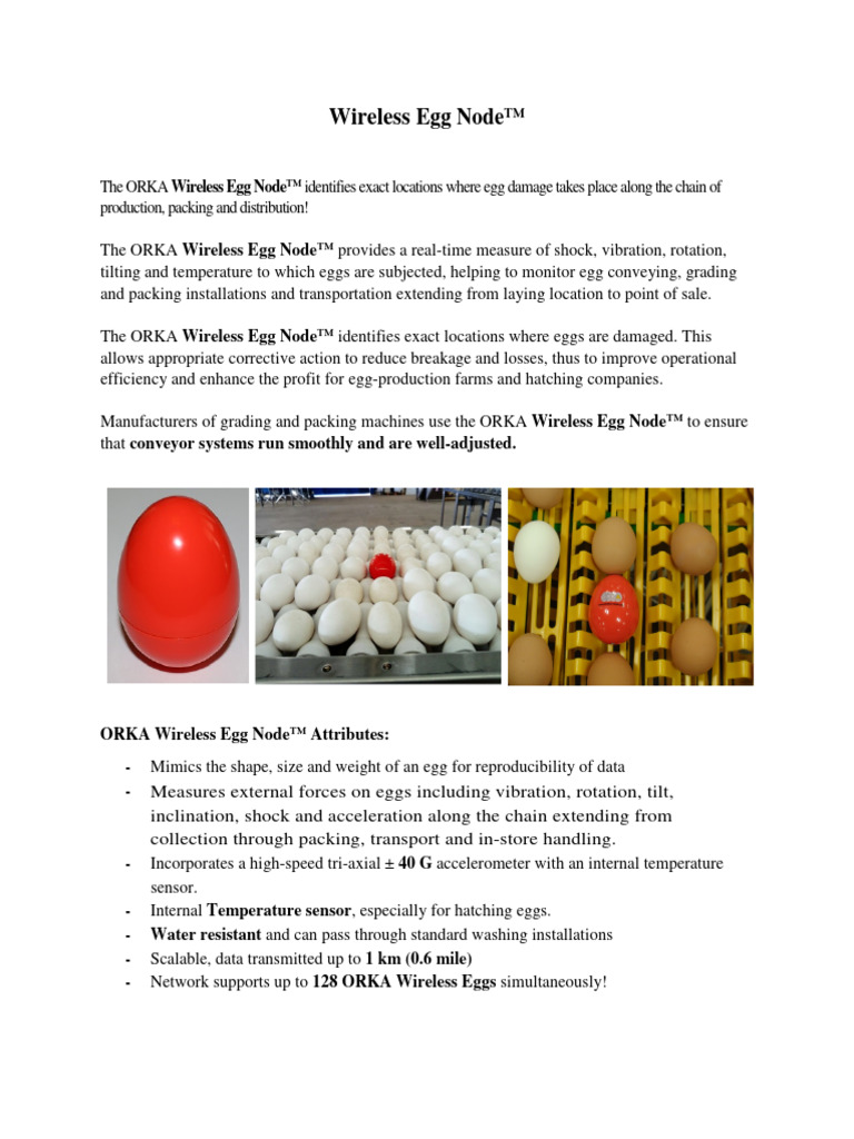 Wireless Egg Node Brochure 201903 | PDF | Accelerometer | Tablet Computer