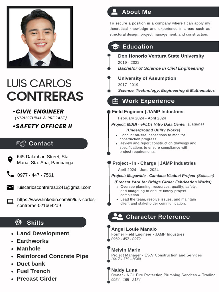 Contreras, Luis Carlos - Cv-1 | PDF | Precast Concrete | Engineering