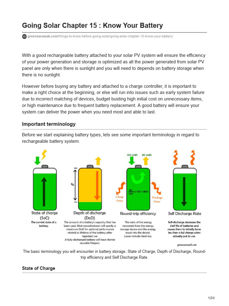 Going Solar Chapter 15 Know Your Battery | PDF | Lithium Ion Battery ...