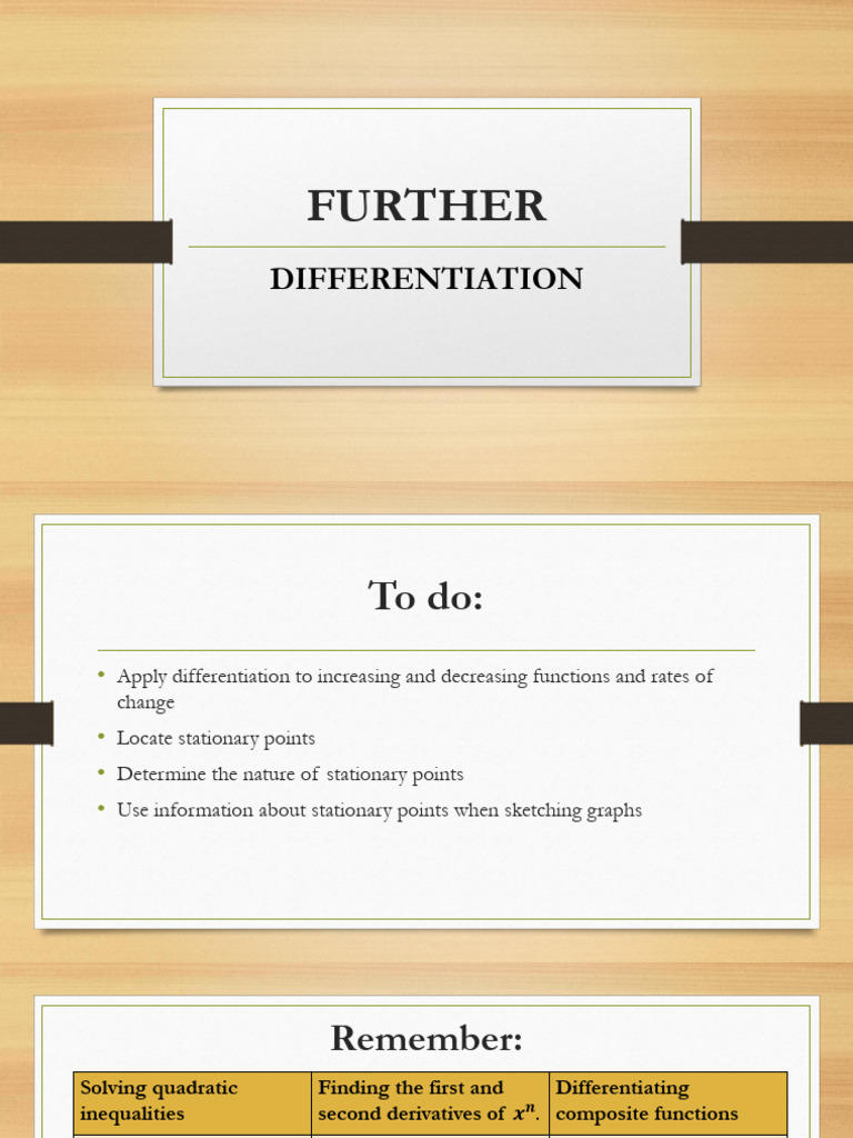 Further Differentiation | PDF | Derivative | Function (Mathematics)