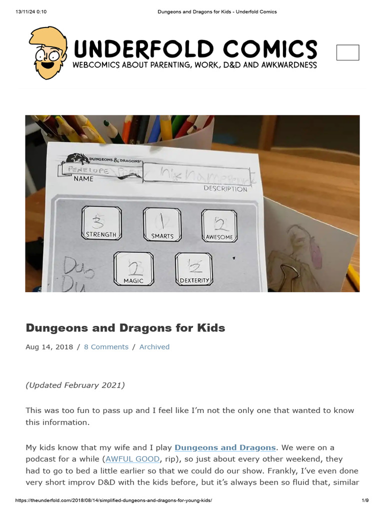 Simplified D&D Adventures for Kids | PDF | Dungeons & Dragons | Role ...