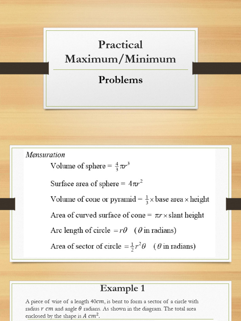 Further Differentiation Practical Min and Max | PDF | Science & Mathematics