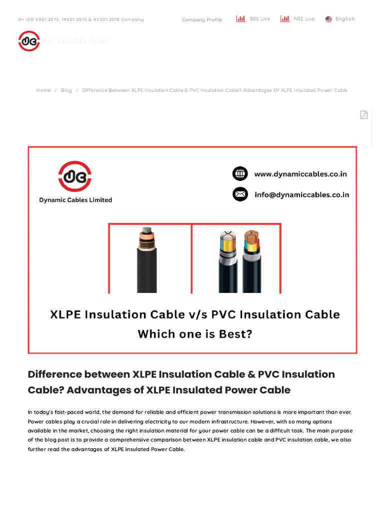 xlpe vs PVC cables | PDF | Insulator (Electricity) | Electrical ...