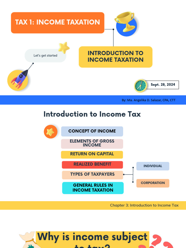 Tax1 - W3. Introduction To Income Tax v2 | PDF | Taxes | Gross Income