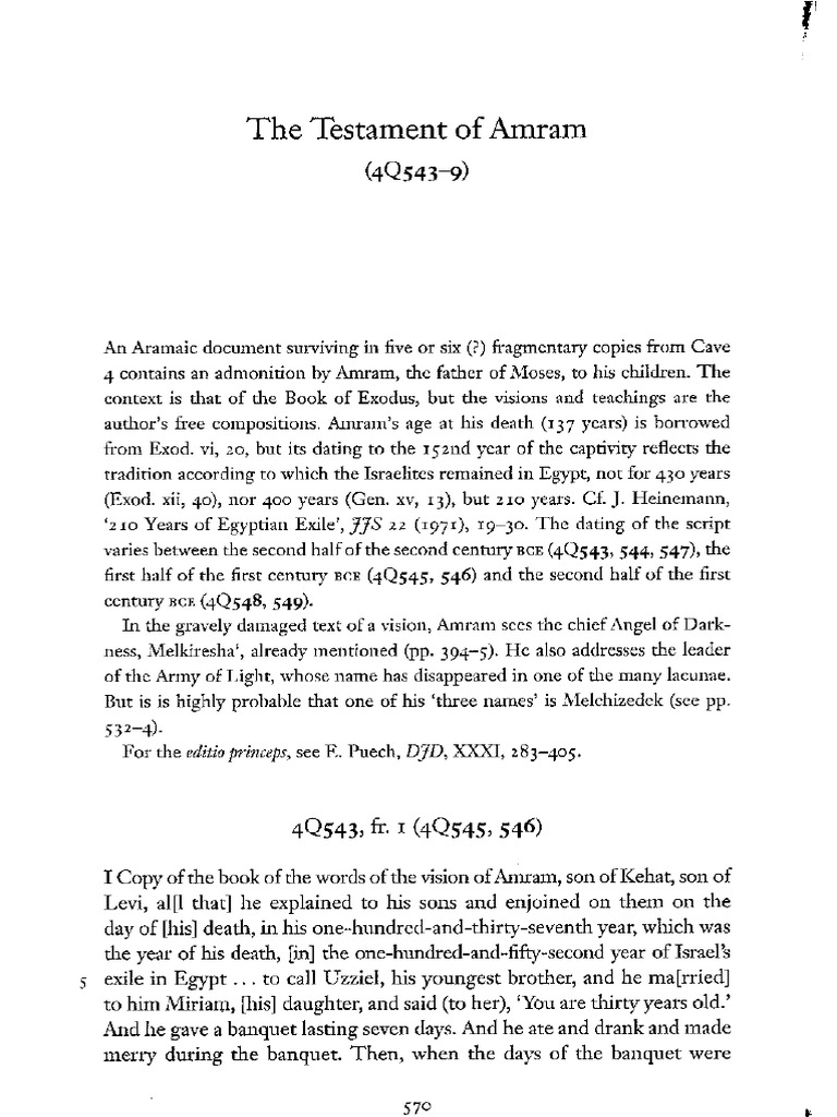 Testament of Amram | PDF