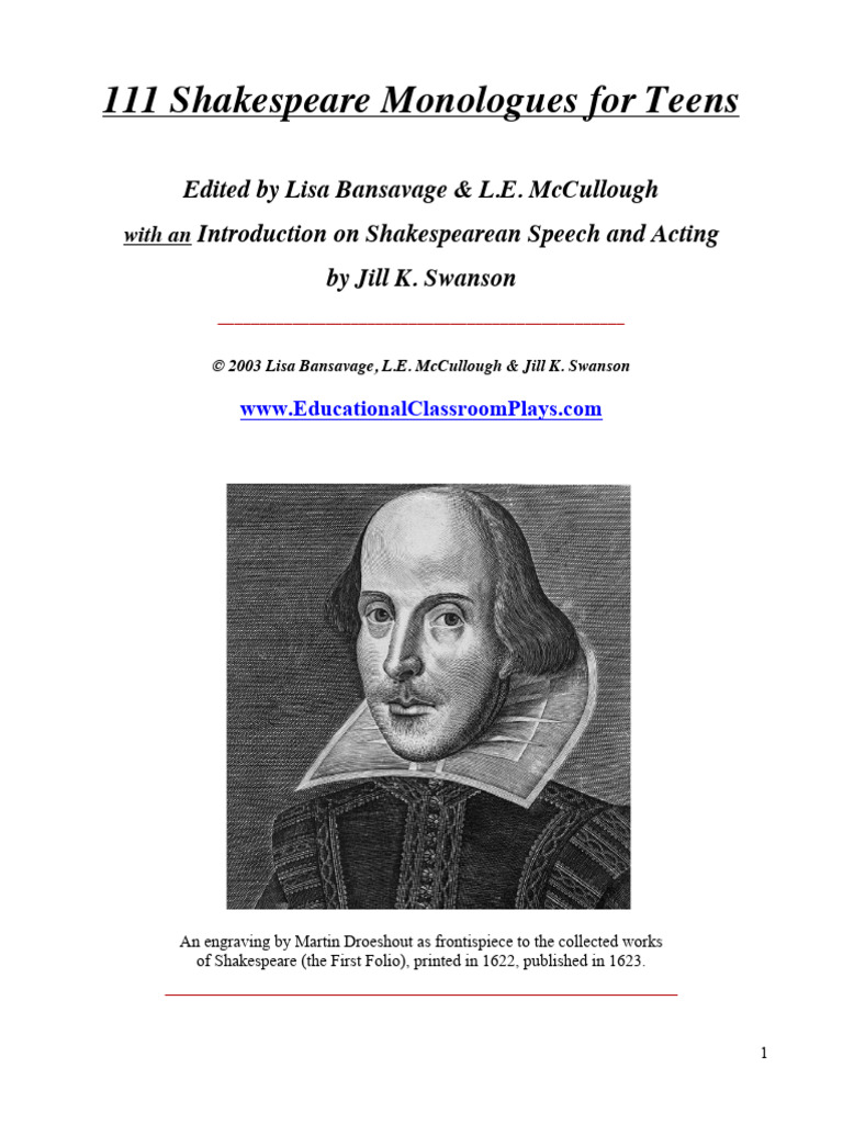 111 Shakespeare Monologues | PDF | Metre (Poetry) | Stress (Linguistics)