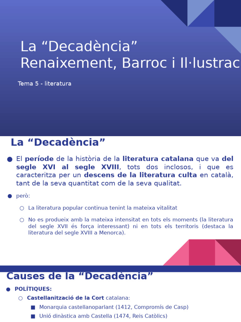 Decadència - Renaixement, Barroc, Il Lustració | PDF