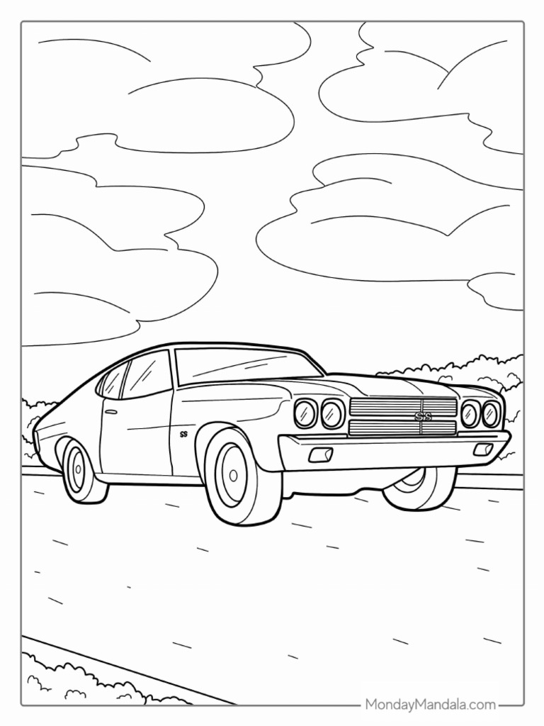 Vintage Chevrolet Chevelle SS Coloring Page | PDF