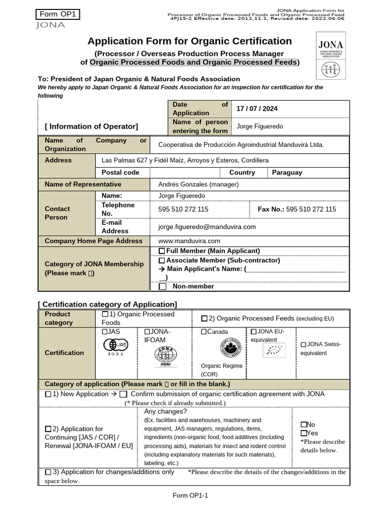 2024 - ApplicationForm - Processor - 4PJ15-2 - 220606 - EN | PDF | Pest Control | Disinfectant