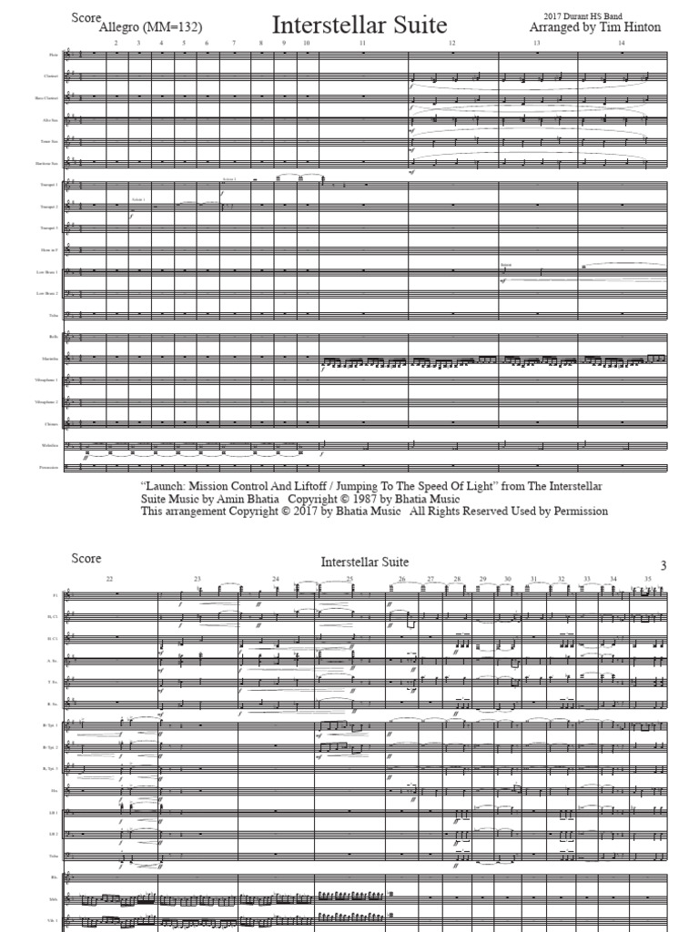 HINTON Interstellar Suite Perusal Score Score 1 | PDF