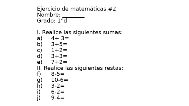 ejercicio de mate #2 | PDF