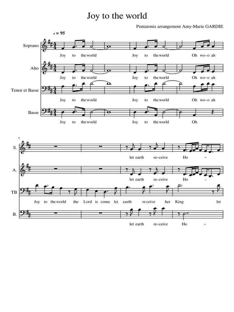 Joy to the World Arrangement for Choir | PDF | Joy To The World | Singing