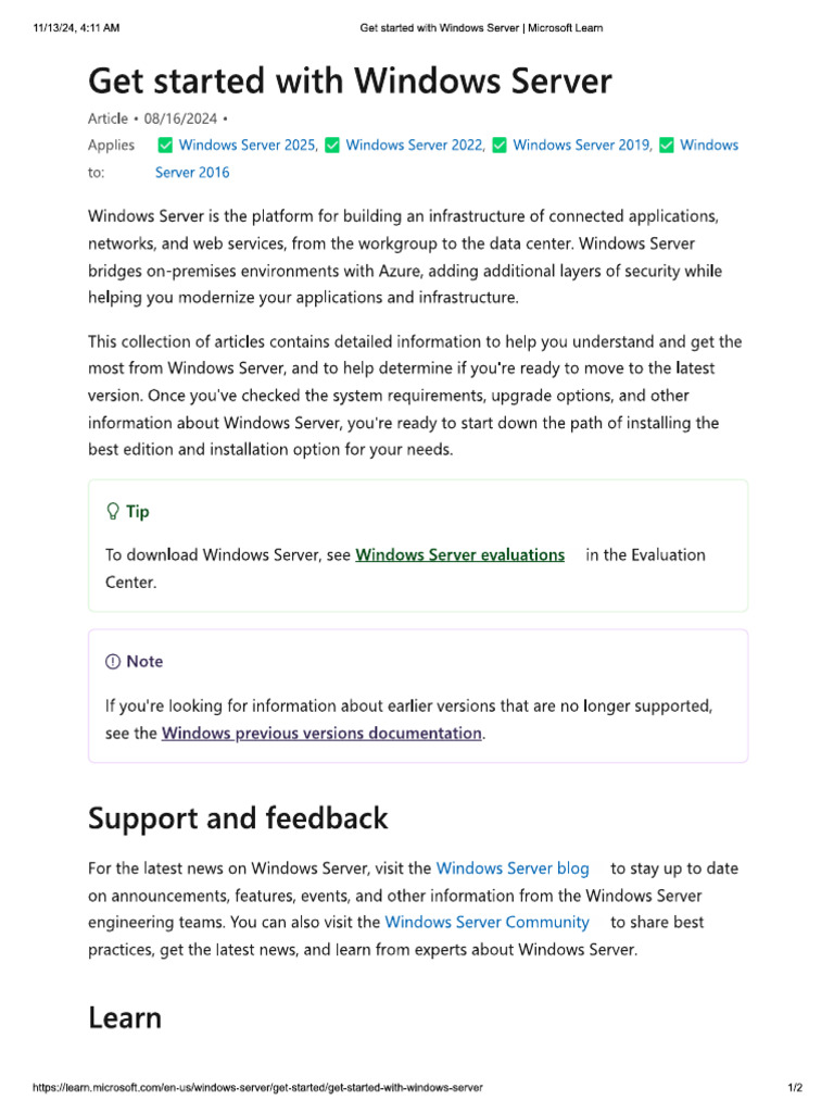 Get Started With Windows Server | PDF