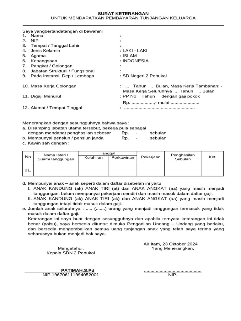 KP4 KOSONG Dinas | PDF