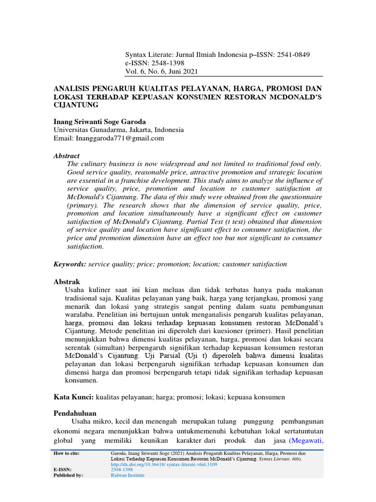 Analisis Pengaruh Kualitas Pelayanan Har | PDF | Pengelolaan Keuangan ...
