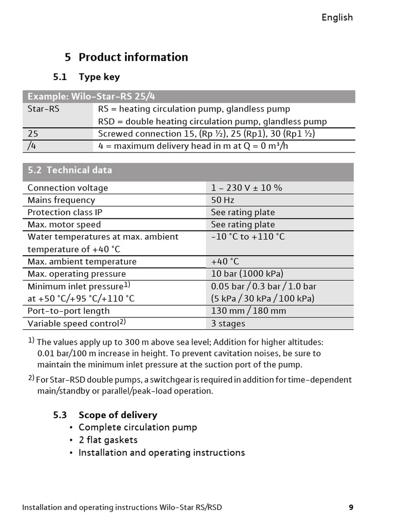 Wilo Start RS Hot Water Circulation Pump | PDF | Pump | Electrical Connector