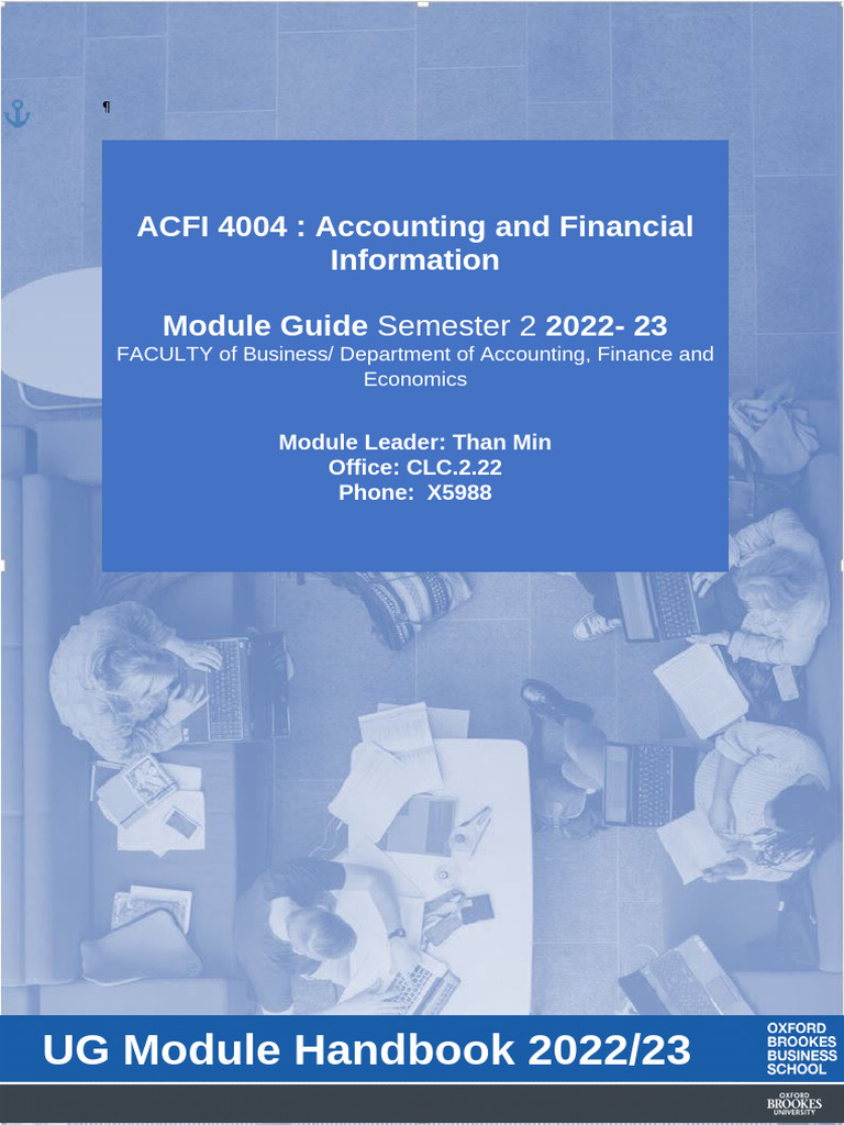 ACFI 4004 - S2 UG Module Handbook Jan 2023 | PDF | Capital Budgeting ...