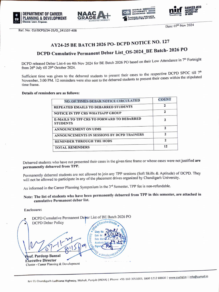 Debar Notice | PDF